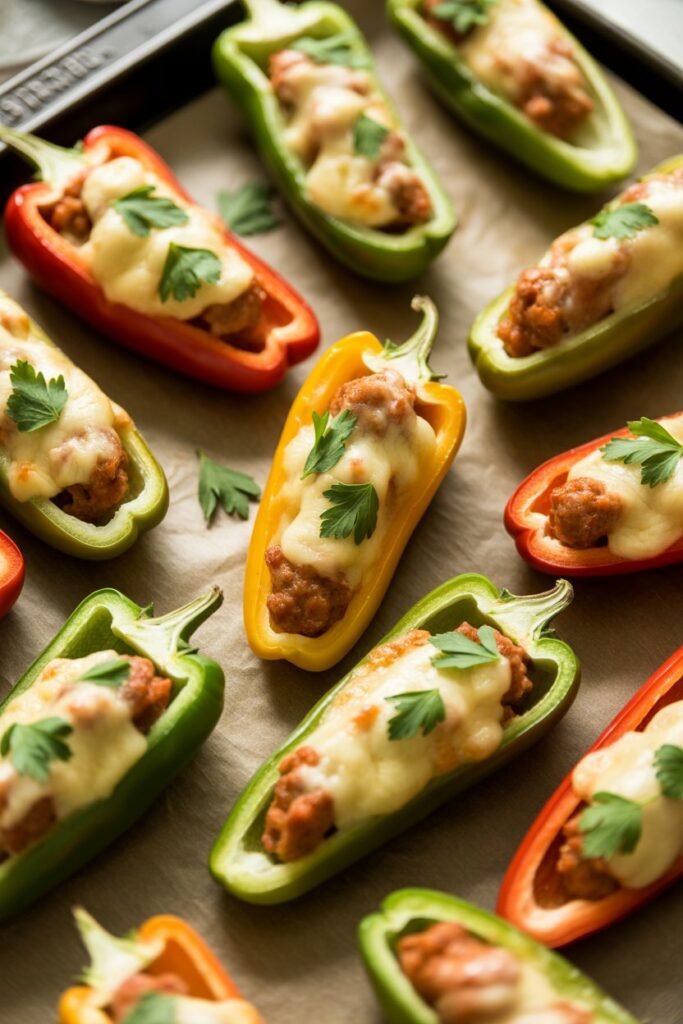Sausage and Cream Cheese Stuffed Mini Peppers Easy Cheesy Party ...